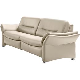 Hukla 2,5-Sitzer &raquo;HU-SF15058 Ledersofa, Breite 194 cm&laquo; aus Leder, optional Kopfst&uuml;tze u. WallAway-Funktion beige B/H/T: 194cm x 91cm x 92cm, Leder, 