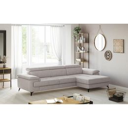 OTTO home Ecksofa &raquo;Astra L-Form, B: 300 cm&laquo; mit Kopfteilverstellung, optional Schlaffunktion & Bettkasten beige 100% Polyester (PES) B/H/T: 300cm x 