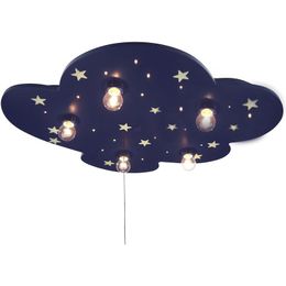 Niermann Deckenleuchte &raquo;Wolke, Kinderlampe, Kinderzimmer&laquo; E14 1 Stk. Deckenleuchte Wolke blau mit fluoreszend. Sternen blau 5, H: 7cm, 1 Stk.