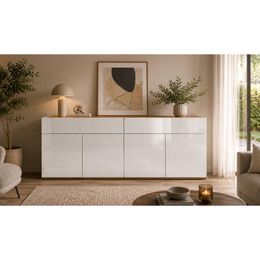 OTTO home Sideboard &raquo;Garda Kommode, Schrank, 4 T&uuml;ren mit Push-to-Open, Made in Italy&laquo; Hochglanzlackierte Fronten,2 Schubladen, grifflos Breite 160,1 