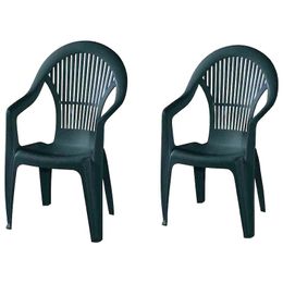 ProGarden Gartensessel &raquo;Vega&laquo; Set, 2x Stapelsessel, OTTOs Choice, 2 Stk. tlg. Vega Stapelsessel, gr&uuml;n Vollkunststoff, Monoblock gr&uuml;n B/H/T: 41cm x 93cm x 57cm