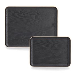 zeller Servierplatte Holzlaminat / Furnierholz schwarz Holzwerkstoff B/H/L: 28cm x 1,5cm x 36cm