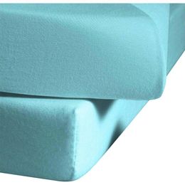 Fleuresse Betttuch &raquo;Colours&laquo; offenes Bettlaken blau Mako-Satin, Obermaterial: 100% Baumwolle B/L: 270cm x 260cm, 1 Stk., Mako-Satin, 270x260 15cm