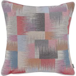 HOCK Dekokissen &raquo;Monti&laquo; mit wei&szlig;em Keder, Kissenh&uuml;lle mit F&uuml;llung, 1 St&uuml;ck bunt Baumwolle, Polyester B/L: 50cm x 50cm, 1 Stk.