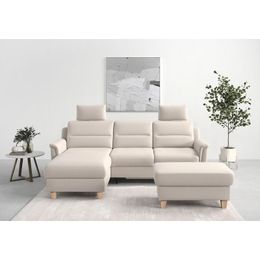 Sit & More sit&more Ecksofa &raquo;Far&ouml; L-Form&laquo; inklusive Federkern, wahlweise mit Schlaffunktion und Bettkasten grau B/H/T: 234cm x 90cm x 168cm, Luxus-Microfaser 