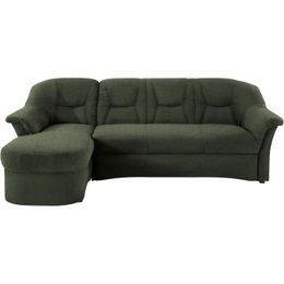 DOMO collection Ecksofa &raquo;SARAFINA 232x146 cm, auch mit Federkern f&uuml;r noch mehr Sitzkomfort!&laquo; whlw. mit Bettfunktion, L-Form gr&uuml;n Luxus-Microfaser (92%