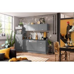 Optifit K&uuml;chenzeile &raquo;Parma&laquo; ohne E-Ger&auml;te, Breite 240 cm grau B/H/T: 240cm x 60cm