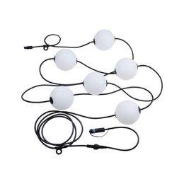 Paulmann LED-Lichterkette &raquo;Naima IP67 3000K 6x1W 5,88m Schwarz&laquo; 6 Stk.-flammig dimmbar wei&szlig; Flammen 6 Stk., Gesamtl&auml;nge 5,88m