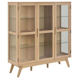 ACTONA GROUP Vitrine &raquo;Marte&laquo; &ouml;lbehandeltes Eiche Furnier, 2 T&uuml;ren, klar Glas, 140x40x148 cm Holz teilmassiv Eiche, weiss, B/H/T: 140cm x 148cm x 40cm,