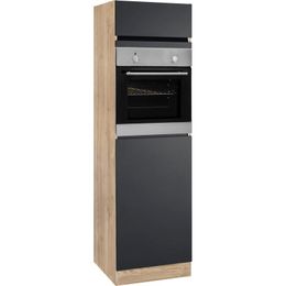 Optifit Backofen/K&uuml;hlumbauschrank &raquo;Roth&laquo; Breite 60 cm schwarz wildeichefarben, B/H/T: 60cm x 206,8cm x 57,1cm, T&uuml;ren: 1 Stk., Komplettausf&uuml;hrung