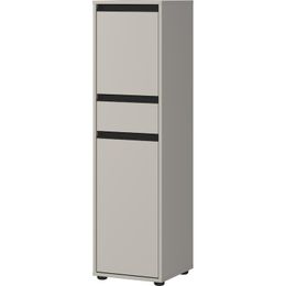 Germania Midischrank &raquo;Lemont&laquo; mit T&uuml;r- und Schubladend&auml;mpfung grau Holzwerkstoff Steingrau, B/H/T: 33cm x 121cm x 34cm, Schubladen: 1 Stk. T&uuml;ren: 2 