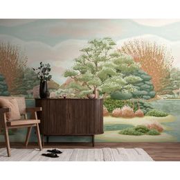 Livingwalls living walls Fototapete &raquo;The Wall 4 Eyecatcher &ndash; Malerische Baumlandschaft Vlies-Fototapete&laquo; Motiv matt naturalistisch leicht strukturiert Malerische 
