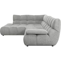 Home Affaire Ecksofa &raquo;Cozy Bubble, mit klappbarer Armlehne, Breite 289 cm&laquo; mit eleganter Steppung, Rundumbezug & weicher Polsterung grau 100% 