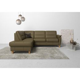 Home Affaire Ecksofa &raquo;Palmera L-Form, B: 236 cm&laquo; optional Schlaffunktion & Bettkasten, Federkern gr&uuml;n Luxus-Microfaser (100% Polyester);Struktur (100%