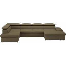 Sit & More sit&more Wohnlandschaft &raquo;Valantine U-Form, B: 349 cm&laquo; mit Arm- & Kopfteilverstellung, optional mit Schlaffunktion gr&uuml;n NaturLEDER B/H/T: 349cm x 73cm 