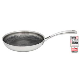 ELO PREMIUM Bratpfanne &raquo;Relief Evolution&laquo; Edelstahl 18/10 1 Stk. tlg. einzigartiges &Ouml;l Dosiersystem, Induktion silber &Oslash; 28cm + H&ouml;he 6cm
