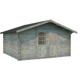 Palmako Gartenhaus &raquo;Lotta&laquo; 13,9 qm grau Massivholz ohne Fu&szlig;boden