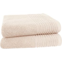 Dyckhoff Handt&uuml;cher &raquo;Handtuch-Set BRILLANT 2-tlg., Baumwolle, 50x100 cm&laquo; Baumwolle beige Frottier, Baumwolle B/L: 50cmx100cm, 2 Stk., Frottier