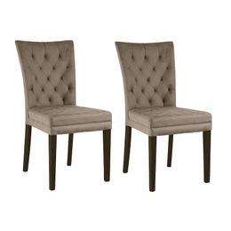 Home Affaire 4-Fu&szlig;stuhl &raquo;Colorado&laquo; (Set) 2 Stk.bequeme Polsterung, Gestell Massivholz wenge oder eiche natur braun Polyester B/H/T: 46cm x 94,5cm x 