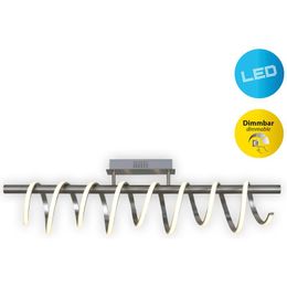 N&auml;ve n&auml;ve LED Deckenleuchte &raquo;Belleza&laquo; LED-Modul 1 Stk. Warmwei&szlig; Deckenlampe warmwei&szlig;, L: 100cm, 35W, 3-Stufen dimmbar, IP20 silber 1, H: 27cm, 1 Stk.