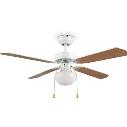 REALITY LEUCHTEN Deckenleuchte &raquo;HAMMERFEST mit Ventilator, Deckenventilator mit Zugschalter, 3 Stufen&laquo; E27 1 Stk. warmwei&szlig; - kaltwei&szlig; exkl 1x E27 