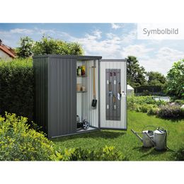 BioHort Garten-Ger&auml;teschrank &raquo;Gr. 150, verschiedene Farben&laquo; aus Metall mit hohem Nutzwert grau Stahl Einheitsgr&ouml;&szlig;e