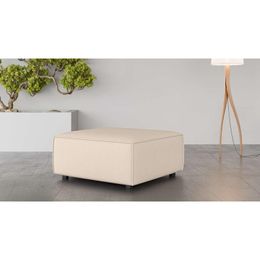 OTTO home Polsterhocker &raquo;Polsterhocker Cavan, Ma&szlig;e B/T/H: 90/90/42 cm&laquo; passend zur Serie, mit Wellenunterfederung, auch in Boucl&eacute; beige 100% Polyester