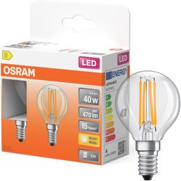 Osram LED-Leuchtmittel &raquo;LED Retrofit CLASSIC P in P-Form&laquo; E14 2 Stk. Warmwei&szlig; orange Einheitsgr&ouml;&szlig;e