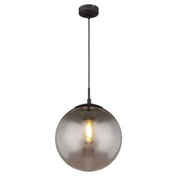 Globo LIGHTING H&auml;ngeleuchte &raquo;BLAMA&laquo; E27 1 Stk. H&auml;ngeleuchte Schwarz, Glas, E27 silber 1, &Oslash; 30cm H: 120cm, 1 Stk.