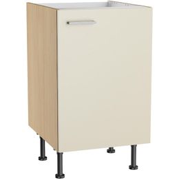 KOCHSTATION Sp&uuml;lenschrank &raquo;KS-Lucy&laquo; Breite 50 cm, mit 1 T&uuml;r, h&ouml;henverstellbare F&uuml;&szlig;e, Soft-Close beige Eiche hell, B/H/T: 50cm x 87cm x 58,1cm, T&uuml;ren: 