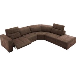Egoitaliano Ecksofa &raquo;Sauvanne, Designsofa der Extraklasse, elegant und bequem, L-Form&laquo; wahlweise mit elektrischer Relaxfunktion, Kopfteilverstellung braun Luxus-