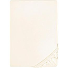 Biberna Spannbettlaken &raquo;Samy&laquo; hochwertiges Jersey-Elasthan f&uuml;r Topper geeignet beige Jersey-Elasthan, Obermaterial: 95% Baumwolle, 5% Elasthan 1 Stk., Jersey-
