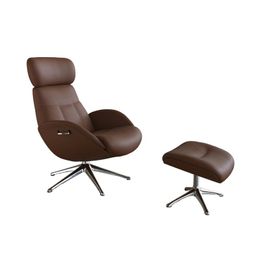 FLEXLUX Relaxsessel &raquo;Elegant, Funktionssessel, verstellbarer R&uuml;cken- und Kopfst&uuml;tze&laquo; Premium Komfort, R&uuml;cken- und Kopfteilverstellung, Drehbar, Fu&szlig; 