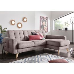 exxpo - sofa fashion Ecksofa &raquo;Nappa, kompakt und komfortabel, bequem, zeitloses Design, L-Form&laquo; tolle Detailverarbeitung, inkl. Bettfunktion und 