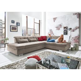 Die PlanBar Ecksofa &raquo;MP-IN17004 L-Form, Breite 323 cm, mit Federkern-Polsterung&laquo; inkl. Sitztiefenverstellung, wahlweise weitere Funktionen beige 100% 