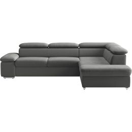 Sit & More sit&more Ecksofa &raquo;Valantine L-Form, B: 272 cm&laquo; mit Arm- & Kopfteilverstellung, optional mit Schlaffunktion grau 100% Polyester;Luxus-Kunstleder/