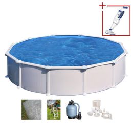 GRE Rundpool &raquo;ATLANTIS inkl. Zubeh&ouml;r&laquo; H&ouml;he: 132 cm, in versch. Gr&ouml;&szlig;en wei&szlig; &Oslash;/B/H/L: 570cm x Breite x H&ouml;he 132cm x L&auml;nge, 27.790 l