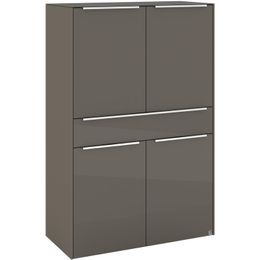 set one by Musterring Highboard &raquo;Reno&laquo; 1 Stk. tlg. Mit Gleitern und in verschiedenen Farben erh&auml;ltlich braun Glas, Holzwerkstoff B/H/T: 92cm x 140cm x
