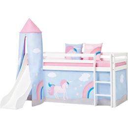 Hoppekids Bettturm &raquo;&laquo;Einhorn&raquo;&laquo; Bettturm f&uuml;r Hochbett / Spielbett blau B/H/L: 168cm x 185cm x 115cm