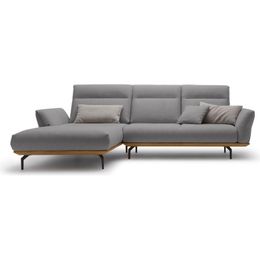 Creation BY ROLF BENZ Ecksofa &raquo;CR.460 Designsofa, verstellbare R&uuml;ckenlehne, hochwertig & bequem&laquo; Sockel in Nussbaum, Winkelf&uuml;&szlig;e in Umbragrau, Breite 