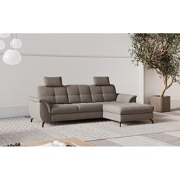 Sit & More sit&more Ecksofa &raquo;Zora&laquo; wahlweise mit Schlaffunktion und Bettkasten braun 100% Polyester B/H/T: 262cm x 92cm x 164cm, Luxus-Microfaser Euphoria, 