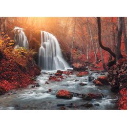 papermoon Fototapete &raquo;Mountain Sunset Waterfall&laquo; glatt bunt Vlies B/L: 3m x 2,23m, Bahnen: 6 Stk.