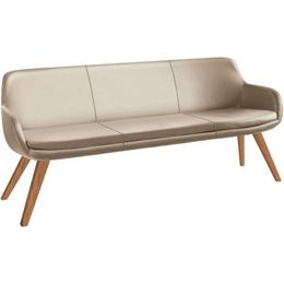 Musterring Essbank &raquo;Tavia&laquo; Stativgestell Wildeiche massiv ge&ouml;lt, Breite 180, 200 oder 220 cm beige B/H/T: 180cm x 87cm x 66cm, Echtleder