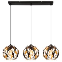 Globo LIGHTING H&auml;ngeleuchte &raquo;MIKA&laquo; E27 1 Stk. H&auml;ngeleuchte f&uuml;r Esszimmer schwarz gold schwarz 3, H: 150cm, 1 Stk.