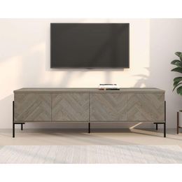 OTTO home Lowboard &raquo;Eadwine&laquo; TV-Kommode, Push-to-open, T&uuml;ren mit Fischgr&auml;ten Muster, Breite 175 cm MDF B/H/T: 175cm x 55cm x 38cm, 4 Stk.