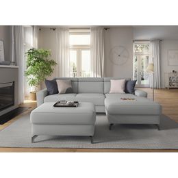 Sit & More sit&more Ecksofa &raquo;Scarlett L-Form&laquo; inklusive Kopfteilverstellung, optional Schlaffunktion & Bettkasten grau B/H/T: 258cm x 172cm, Chenille, Recamiere 