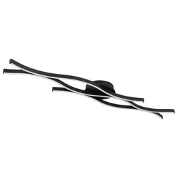 Globo LIGHTING LED Deckenleuchte &raquo;GERONIMO&laquo; LED-Modul 1 Stk. Warmwei&szlig; Deckenlampe, Wohnzimmer, Flur, geschwungen schwarz H: 6cm, 1 Stk.