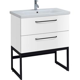 Optifit Waschtisch &raquo;Yukon&laquo; Breite 80 cm, mit Keramikbecken wei&szlig; B/H/T: 80cm x 89,3cm x 45cm