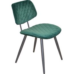 Inosign Polsterstuhl (Set) 1 Stk.Gestell aus Stahlrohr, Sitz und R&uuml;cken schaumstoffgepolstert gr&uuml;n Polyester B/H/T: 47cm x 76cm, 1 Stk., Samtstruktur 
