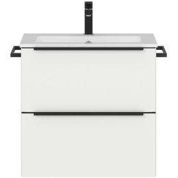 Nobilia Waschtisch-Set &raquo;Levere&laquo; vormontiert, mit Soft-Close, 1 Stk. tlg. wei&szlig; B/H/T: 61cmcm x 59,1cmcm x 48,7cmcm, Griffe schwarz
